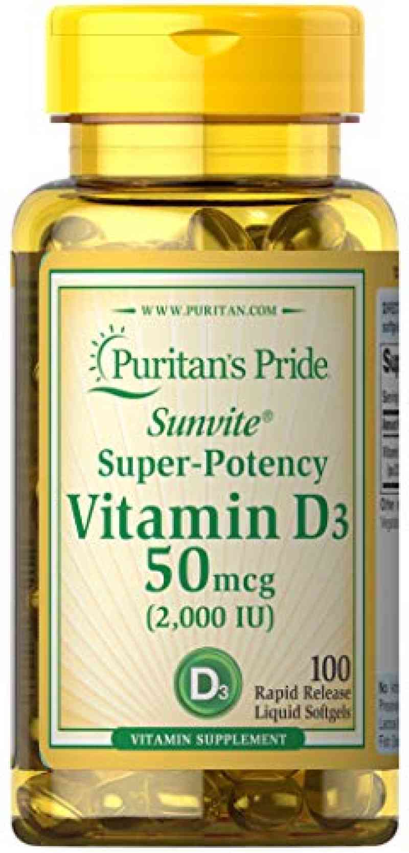 Jual Puritan's Pride Vitamin D3 50 mcg (2000 IU)-100 Softgels di Seller mimasell - South Korea ...