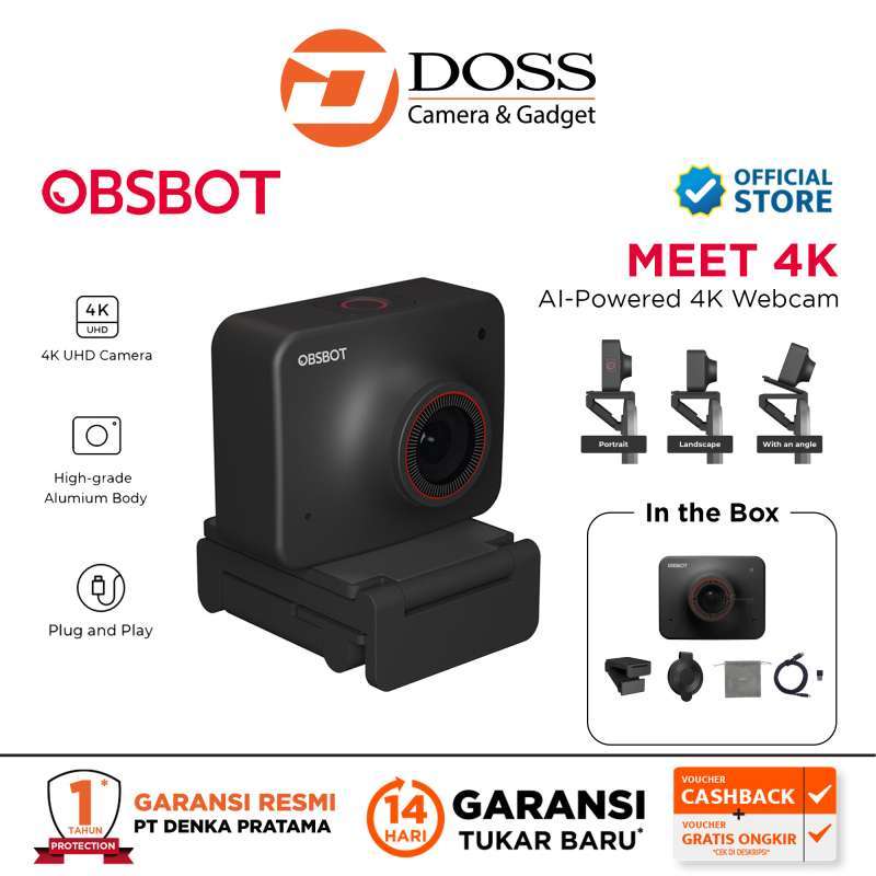 Jual Obsbot Meet 4K AI-Powered 4K Webcam Auto Framing PC Camera di ...