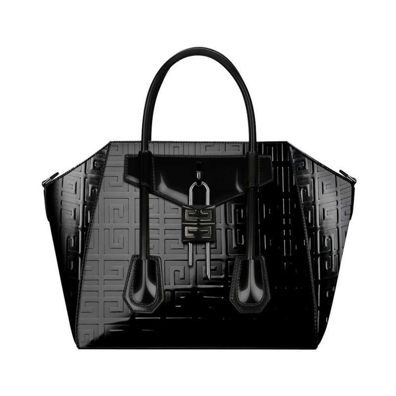 Jual Givenchy Mini Antigona Lock bag in 4G Skiny Calfskin Leather Black ...