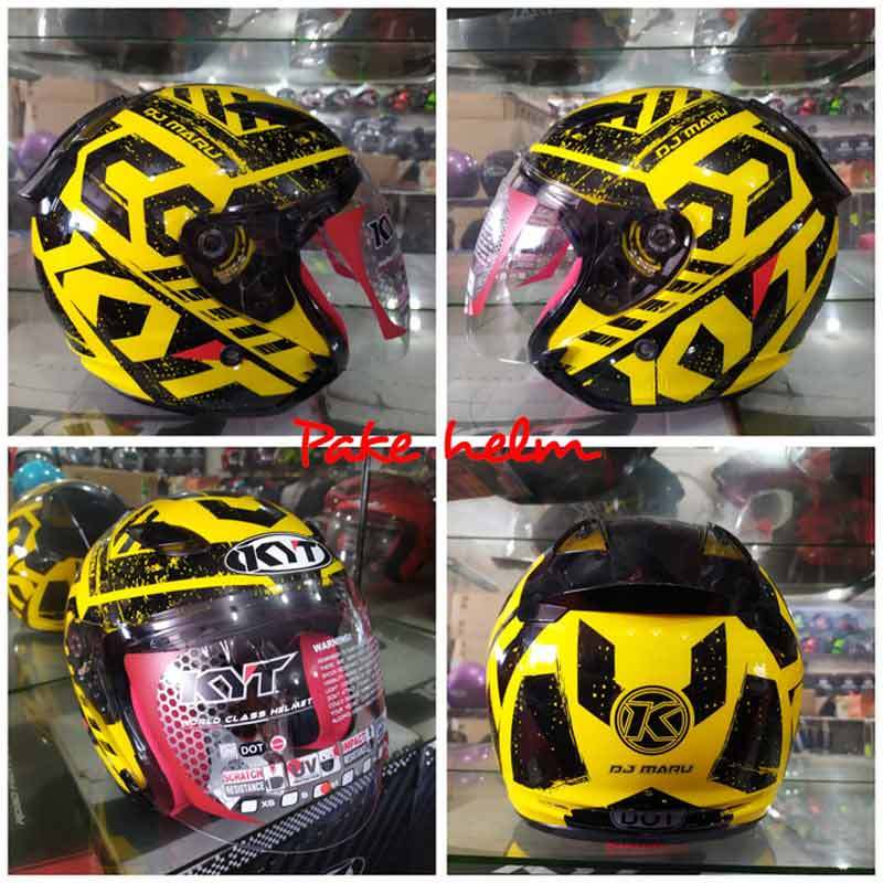 Jual Helm Kyt Dj Maru #16 Crimson Yellow Helm Kyt Half Face Di Seller Pake Helm - Cililitan ...