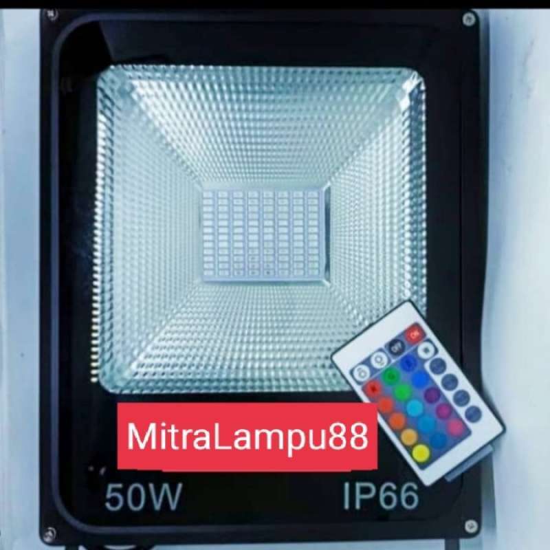 Promo Lampu Sorot Tembak/Taman Led 50W/50Watt RGB SMD Led FloodLight Outdoor Diskon 23% di ...