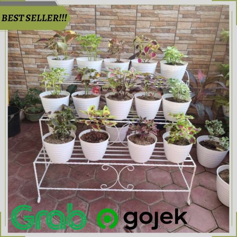 Promo Rak Besi Pot Bunga 3 Susun Besar - Rak Pot Besar Diskon 29% Di ...
