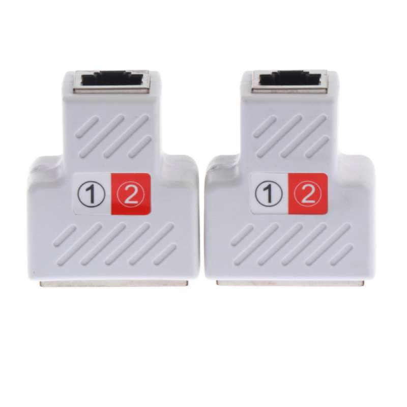 Jual 2x 1 to 2 LAN Ethernet Network Jack RJ45 Splitter Extender Adapter ...