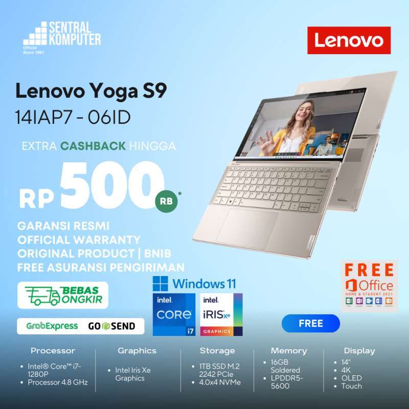 Jual Lenovo Yoga S9 14IAP7 - i7-1280P-16GB-1TB-Win 11 & OHS di Seller ...