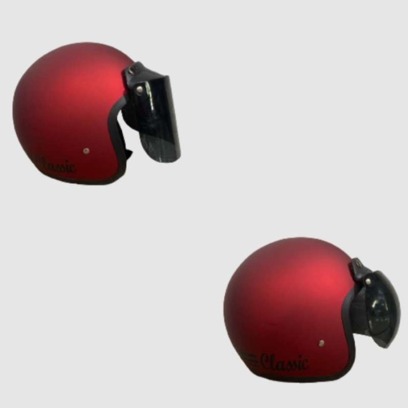 Promo Helm Bogo Dewasa Classic Sni Warna Maroon Doff Kaca Cembung Datar ...