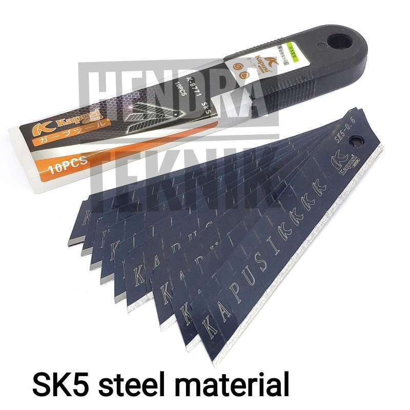 Jual ISI 10 PCS ISI CUTTER BESAR SK5 REFILL PISAU KATER BAJA HITAM ...