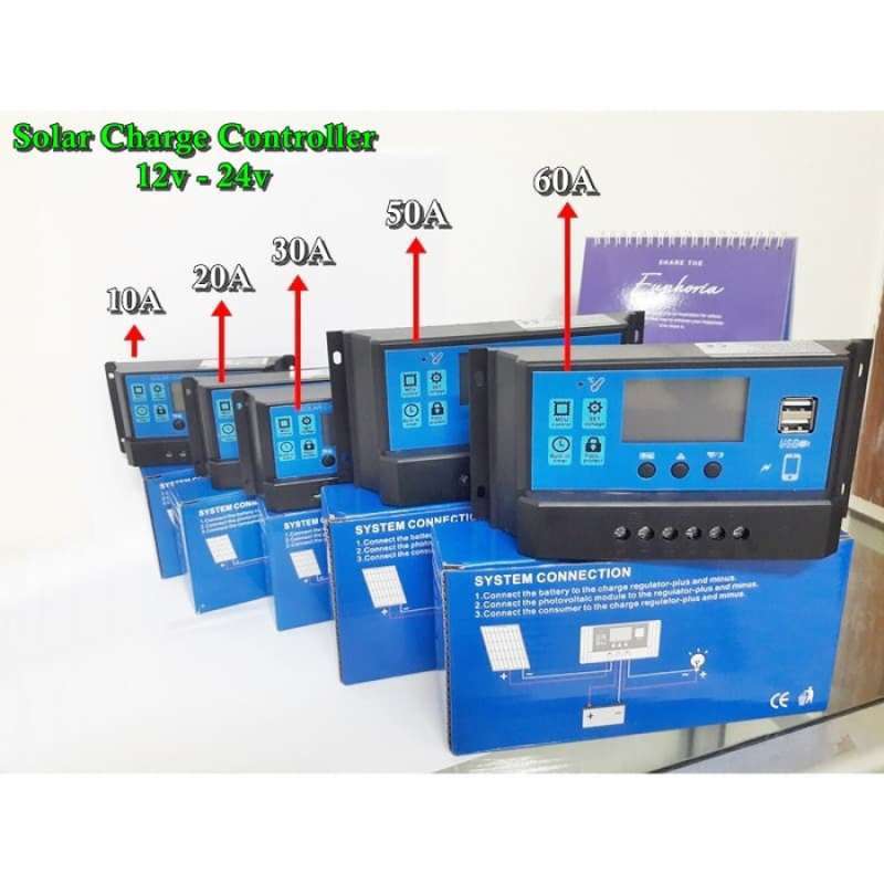 Promo Solar Charge Controller Pwm Panel Tenaga Surya 10a / 12v - 24v ...
