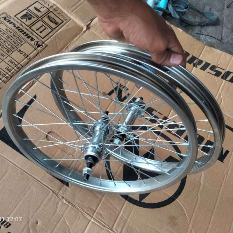 Promo Velg Sepeda Ukuran 16 Inci Depan Belakang Besi Kuat. Wheelset 16 ...