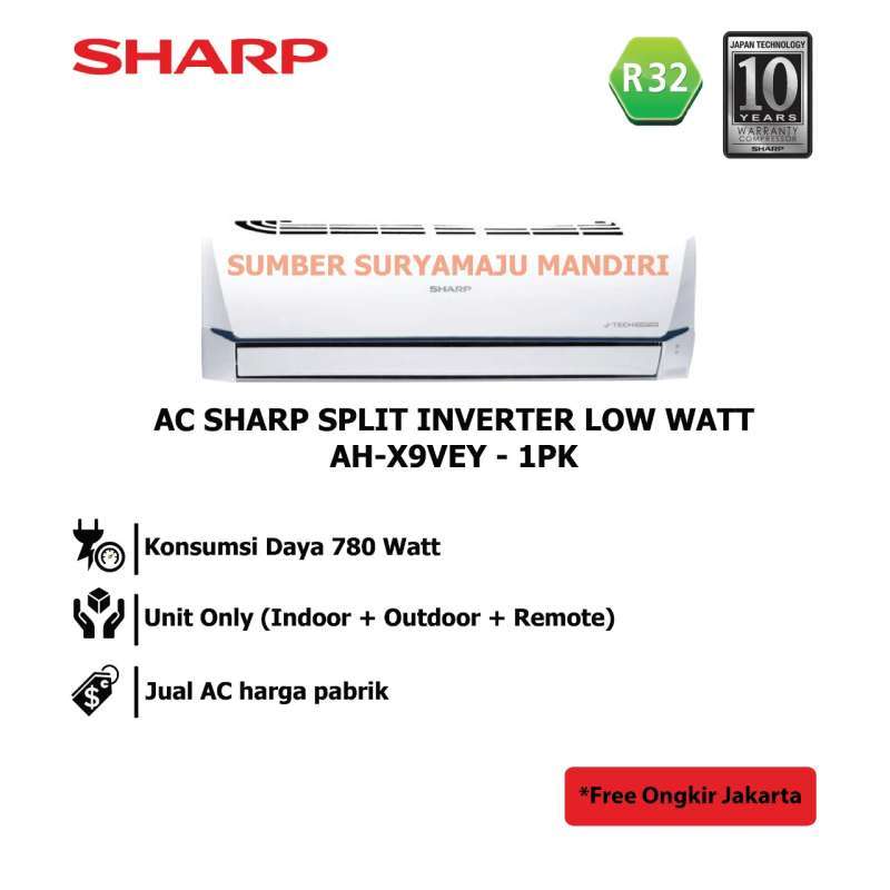Jual AC SHARP SPLIT INVERTER AH-X9VEY - 1 PK ( UNIT ONLY ) di Seller ...