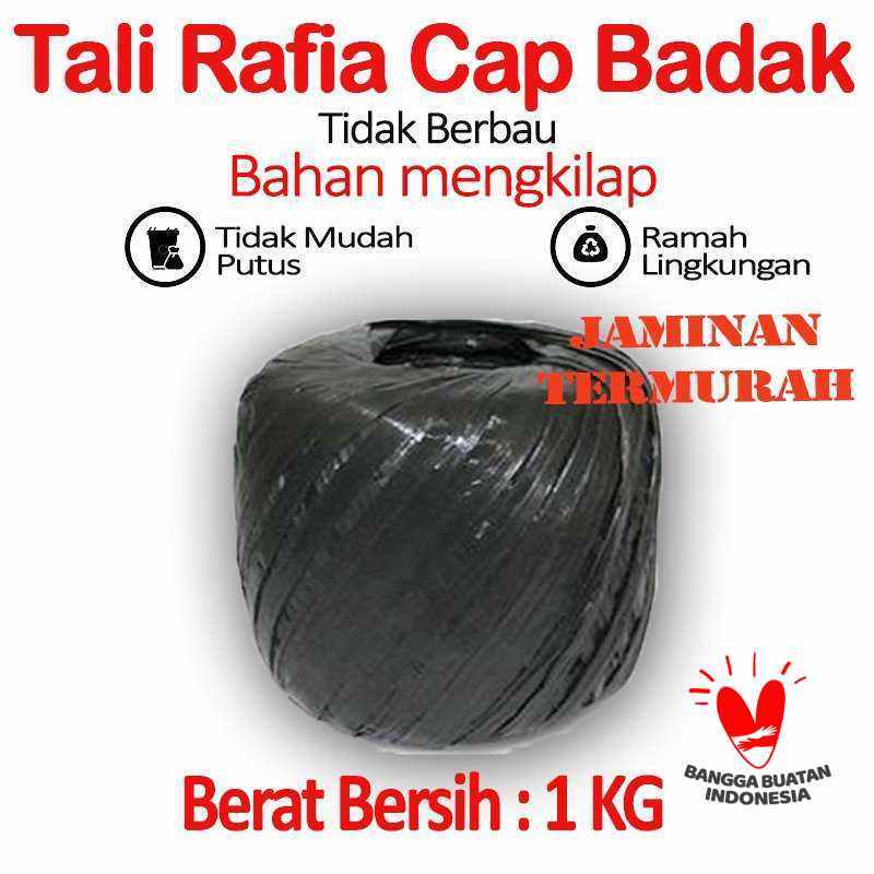 Promo Tali Rafia Cap Badak 1kg | Tali rafia 1kg | Tali Rafia Hitam ...