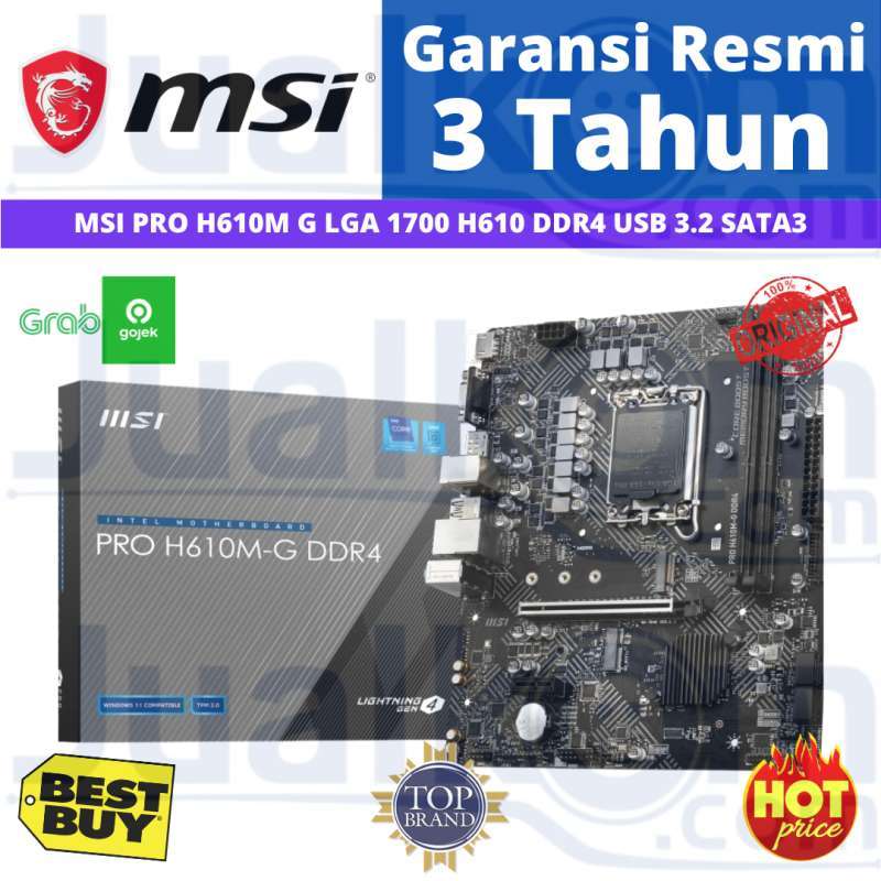 Promo Motherboard Msi Pro H610m G Lga 1700 H610 Ddr4 Usb 3.2 Sata3 Diskon 22% Di Seller Jualkom ...