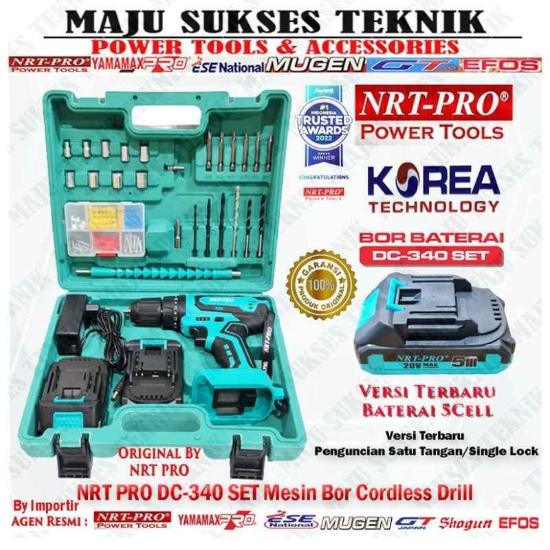 Jual Nrt-pro Dc340 Bor Cordless Drill Baterai Tangan Beton Impact ...