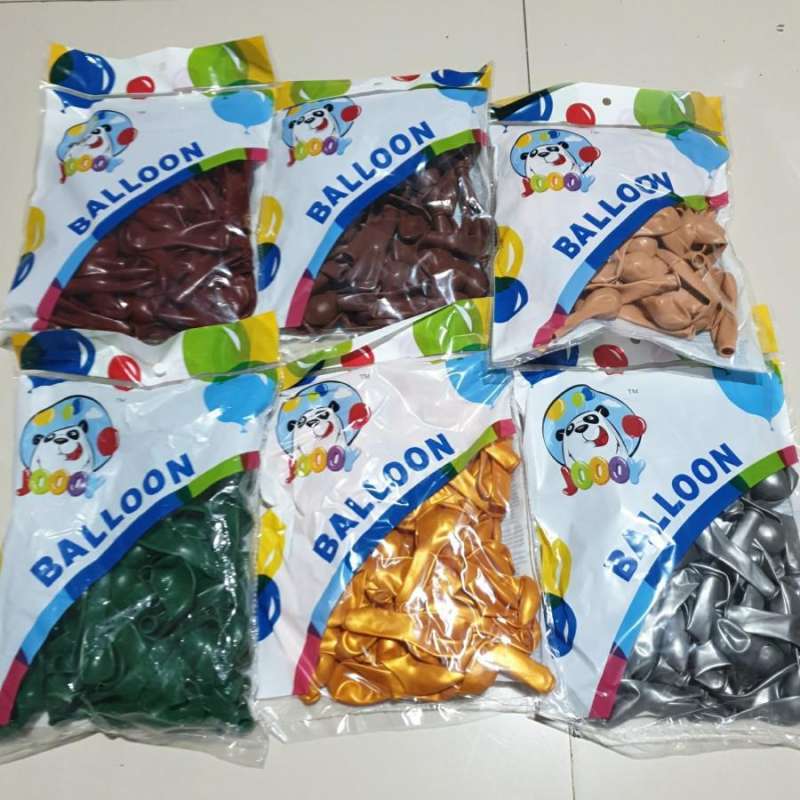 Jual Balon Latex 5 Inch Metalic / Doff / 5 Balloon 1 Bungkus Isi 100 ...