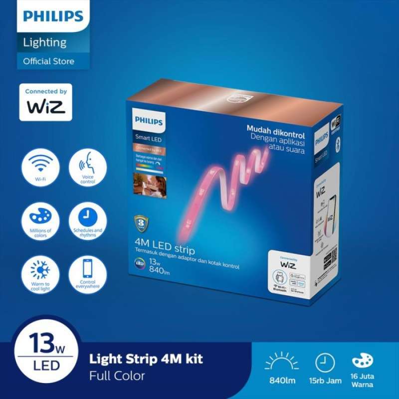 Promo Philips Smart Wifi LED Strip Starter Kit 4M - Color & Tunable ...