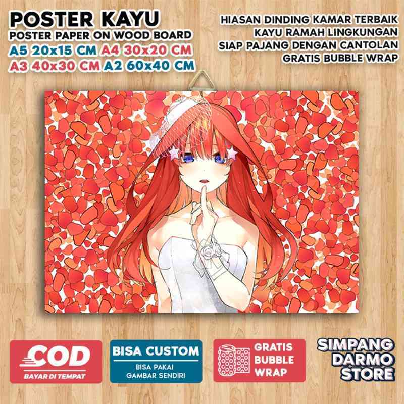 Jual Poster Kayu GoToubun no Hanayome Aestehic Tema Anime Go-Toubun ...