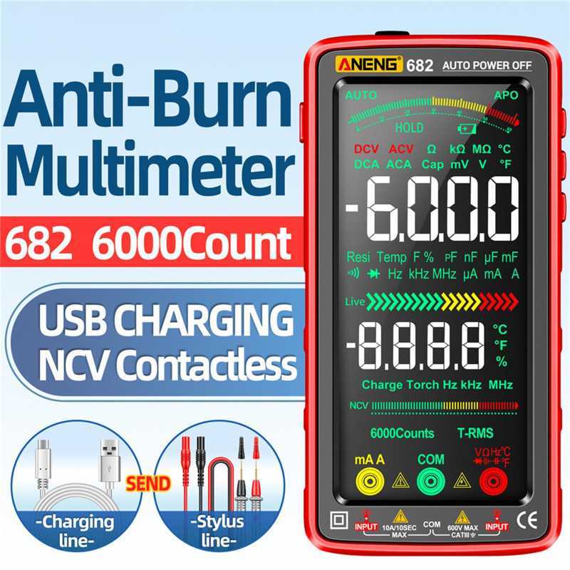 Promo Digital Multimeter Electric meter Wide Measuring Multi Tester Red ...
