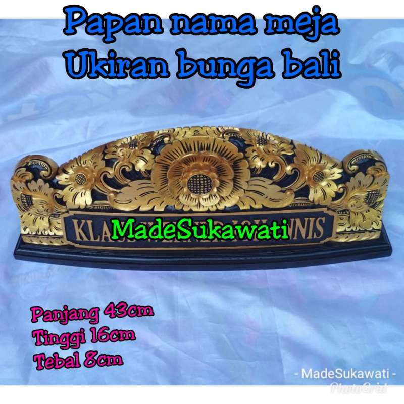 Jual Papan Nama Meja ukiran Bunga bali Full Prada di Seller ...