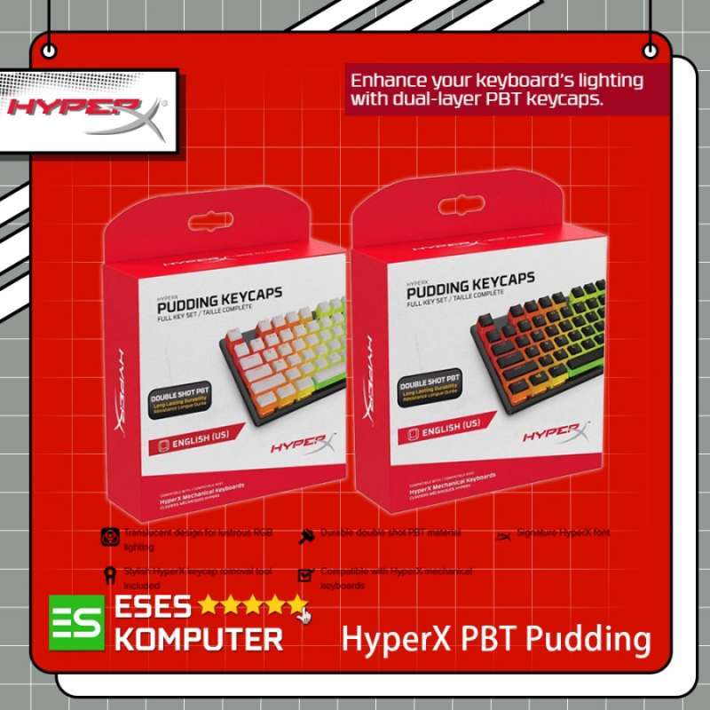 Jual Keycaps HyperX PBT Pudding Double-Shot | Keycaps Keyboard Gaming ...