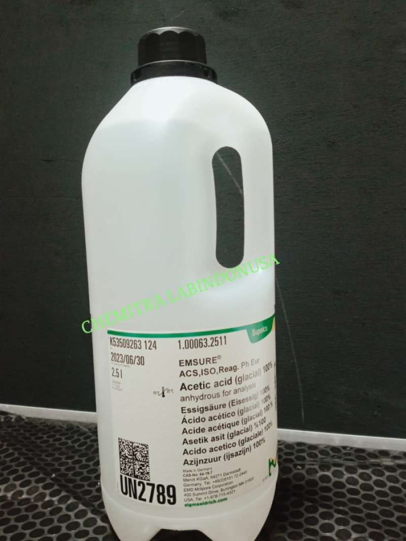 Promo MERCK 100063 Acetic acid glacial cap. 2,5 liter (botol plastik ...