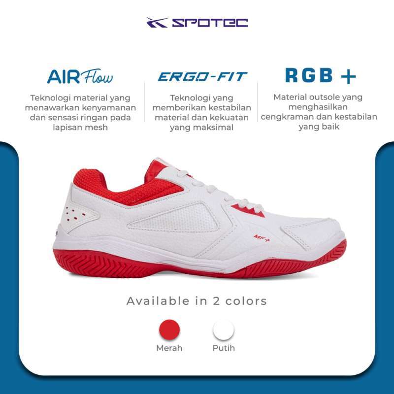 Jual Spotec Sepatu Tennis Court Pro Putih - Merah Di Seller Spotec Official Store - Suka Mulya ...
