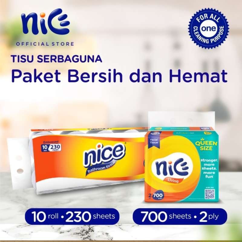 Promo Nice Tissue Wajah Kiloan 700 gr & Nice Tissue Toilet Emboss 10 ...