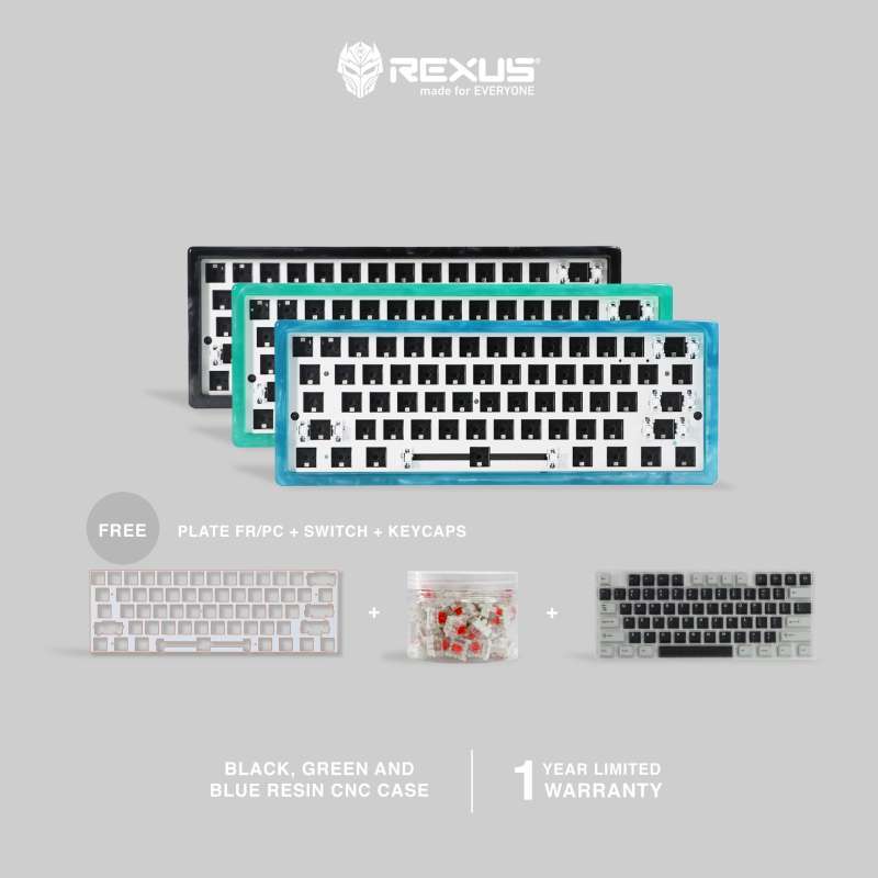 Promo Rexus Keyboard Gaming Mechanical Daxa M61 Barebone Resin ...