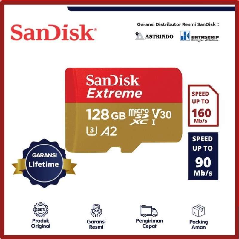 Jual SANDISK EXTREME A2 MICRO SD 128 GB Memori HP 160Mbps MEMORY CARD ...