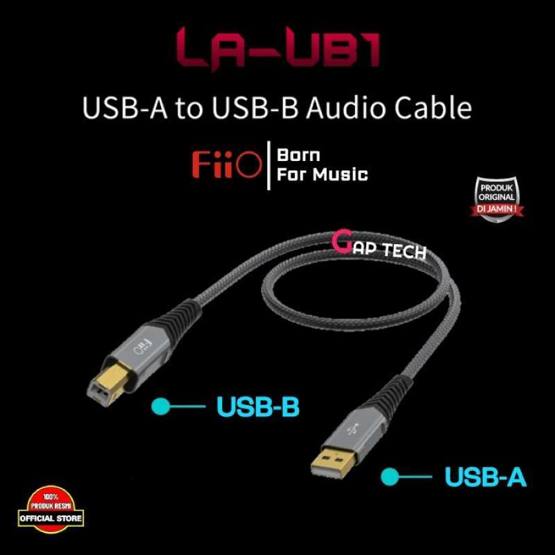 Promo Fiio LA-UB1 / LA UB1 / LA UB 1 / LAUB1 USB A to USB B Audio Line ...