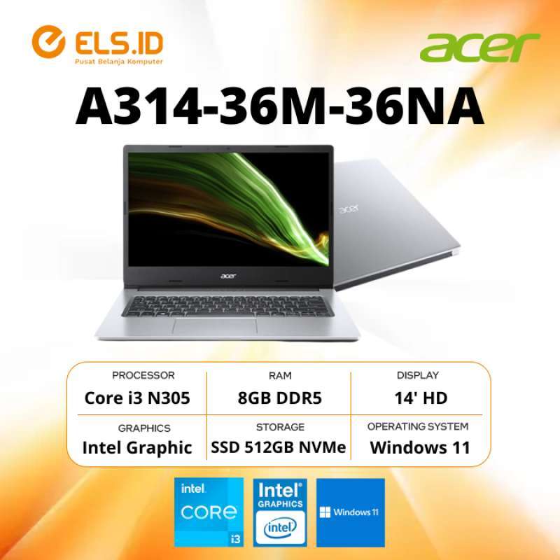 Jual Acer Aspire 3 A314-36m I3 N305 8gb Ssd 512gb 14' W11+ohs Di Seller Els Computer Official ...