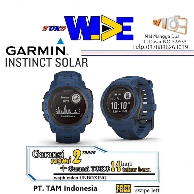Promo TOKO WIDE GARMIN INSTINCT SOLAR TIDAL BLUE Diskon 3% di Seller ...
