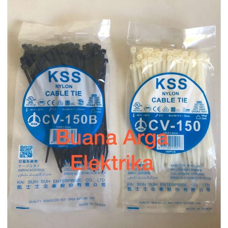Jual Kabel Ties CV-150 x 3.6 KSS Warna Putih/Hitam @100pcs di Seller Buana Arga Elektrika ...