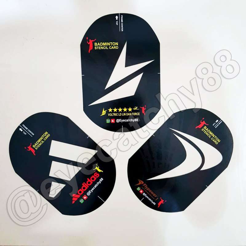 Jual Badminton Raket Stencil Card/ Logo Raket/ Cetakan Raket/ Racket ...