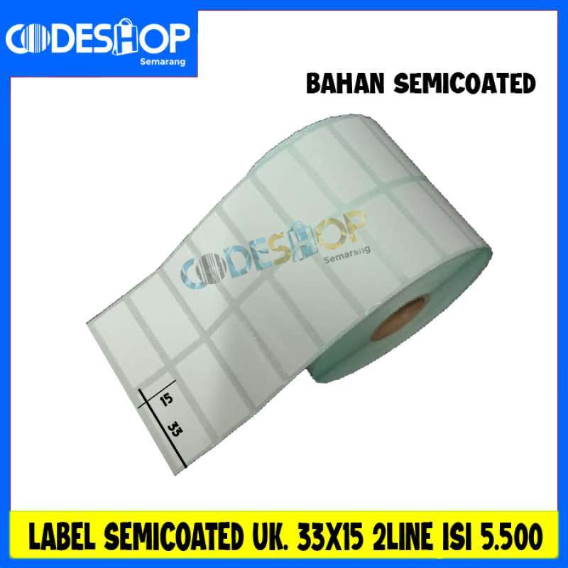Jual KERTAS PRINTER BARCODE 50X20MM - 50X20 MM - 2 LINE SEMICOATED ISI 5000 di Seller Codeshop ...