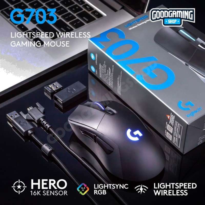 Jual Logitech G703 Hero Wireless Gaming Mouse - 2 Year Official ...