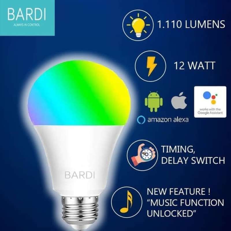 Promo BARDI Smart Light Bulb Lamp Bohlam LED WIFI RGBWW 12W 12 watt ...