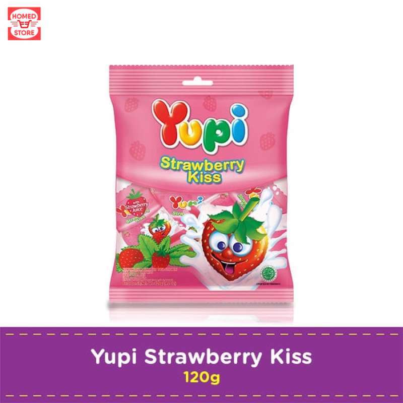 Jual Permen Yupi Strawberry Kiss 1 Bungkus Isi 50 Pcs di Seller Homed ...