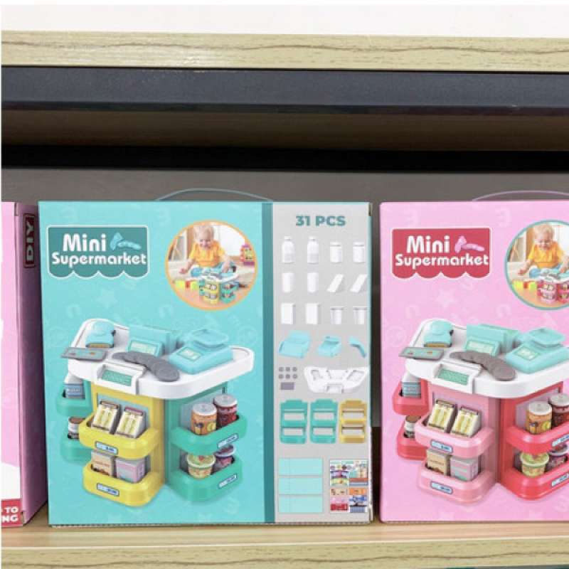 Jual Mainan Anak Mini Supermarket + 31pcs + Kasir-kasiran + Warna Hijau ...