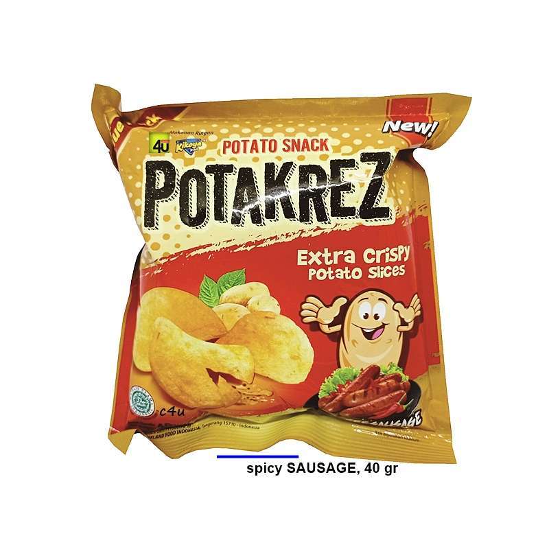 Jual Potakrez REGULER Rasa SPICY SAUSAGE Crispy Potato Slices Snack [40 ...