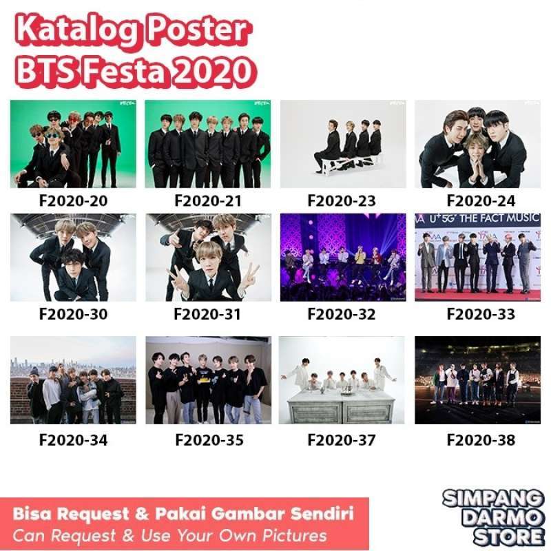 Jual Poster BTS Festa 2020 Berbagai Ukuran Korea Boy Band Jungkook V ...