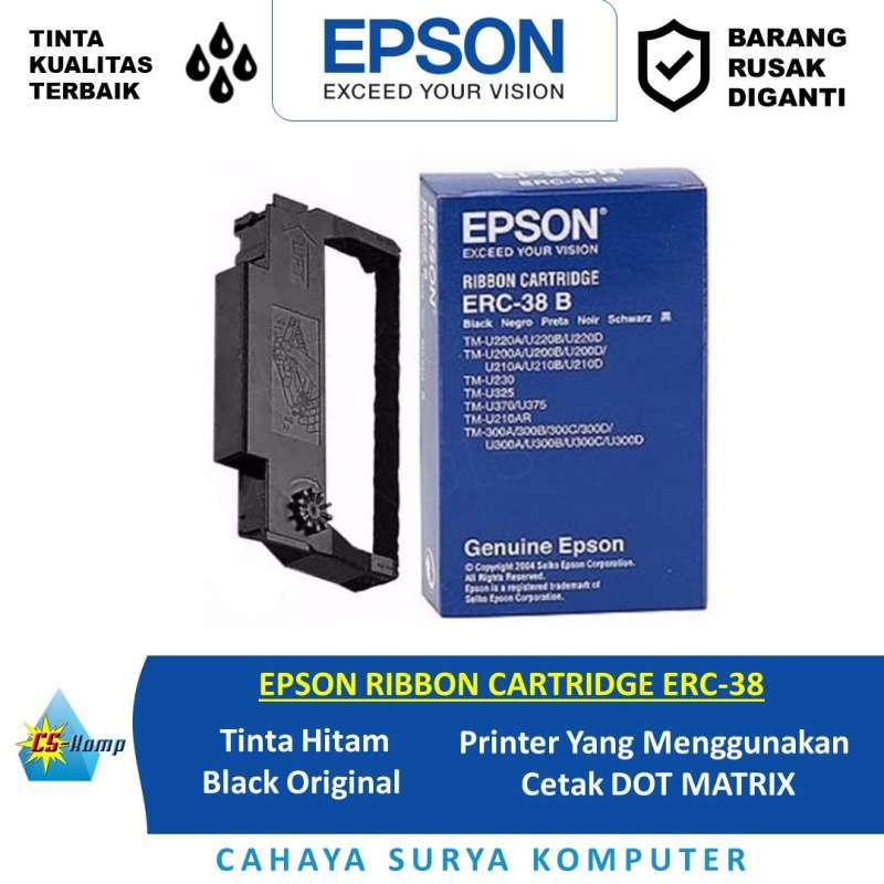 Promo EPSON RIBBON CARTRIDGE ERC-38 BLACK ORIGINAL Diskon 21% di Seller ...