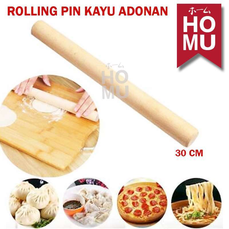 Promo Homu Rolling Roll Pin Kayu Panjang Polos Untuk Dumpling Pastel ...