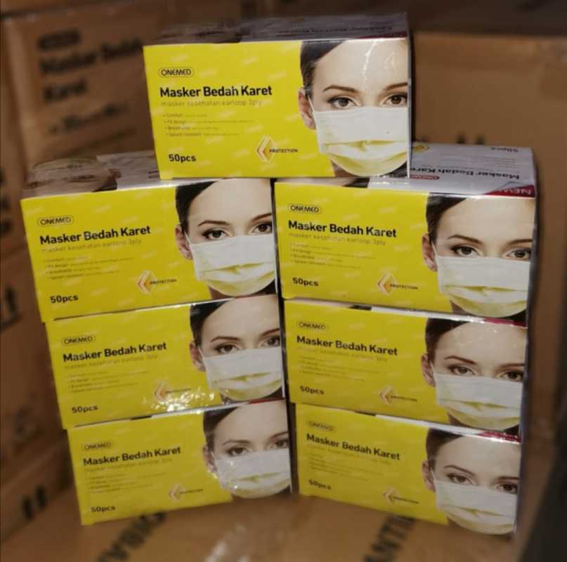Jual Masker Medis 3ply ONEMED 1Box isi 50pcs Warna Kuning di Seller CV ...
