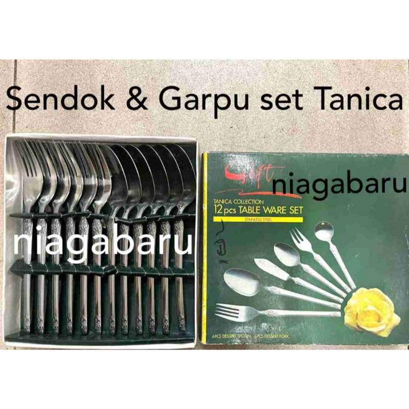 Promo Tanica Flora Sendok Garpu Set 12 Pieces - Stainless Steel Diskon ...