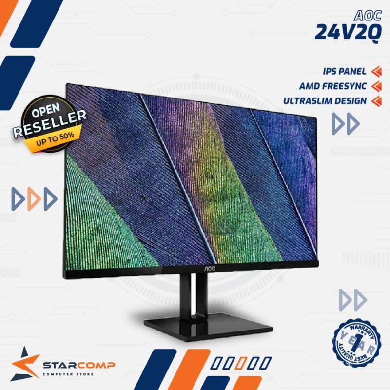 Jual Monitor AOC 24V2Q 24Inc 1920x1080 IPS 75Hz HDMI DP AMD FreeSync di ...