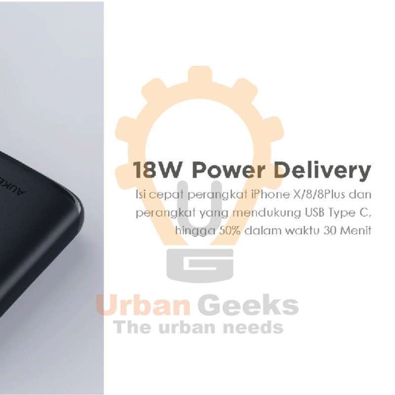 Jual Aukey Powerbank 10000mah 2 Qc 3.0 & Usb C Pd 18w Lightning Input ...