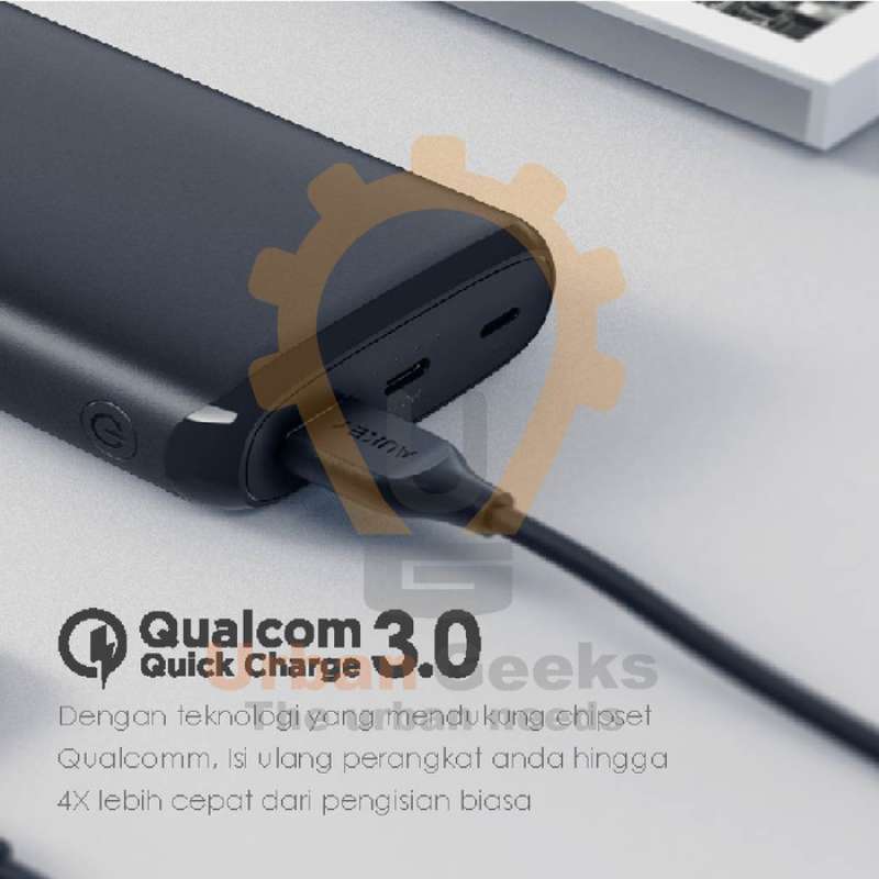 Jual Aukey Powerbank 10000mah 2 Qc 3.0 & Usb C Pd 18w Lightning Input ...