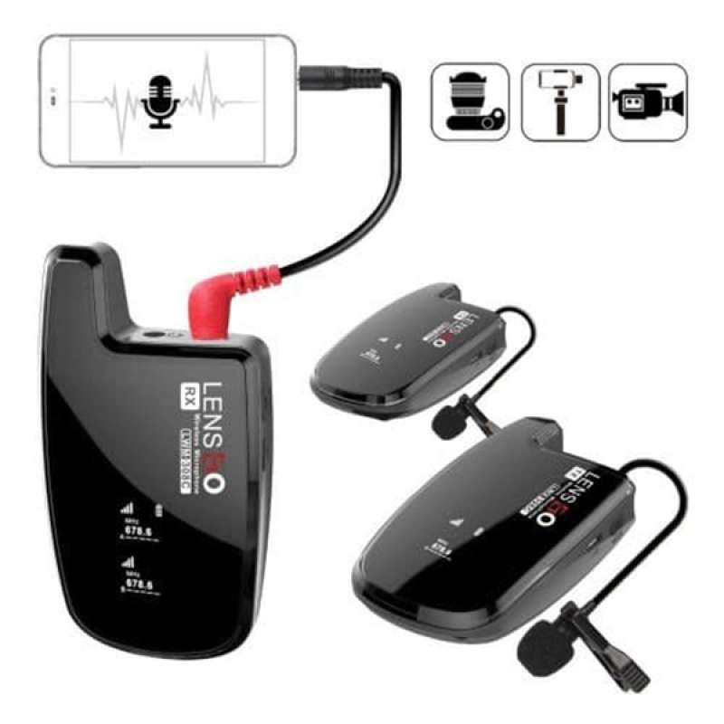 Promo LENSGO LWM-308C Double Microphone System Wireless - Lens Go Lwm ...