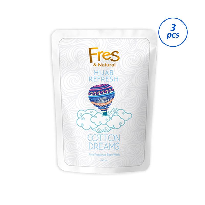 Promo FRES & NATURAL Cotton Dream Sabun Mandi [400 mL/ 3 Pcs/ Refill ...