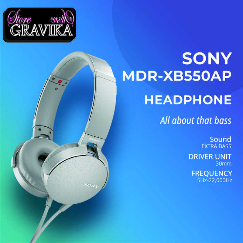 Jual Sony MDR XB550AP / XB550AP Extra Bass Headphone di Seller gravika ...