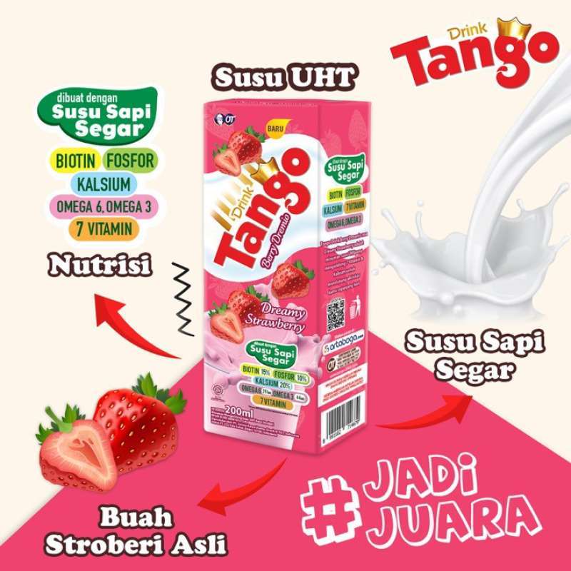 Jual Tango Susu UHT Rasa Strawberry 200ml / 24 pcs di Seller TOKO ...
